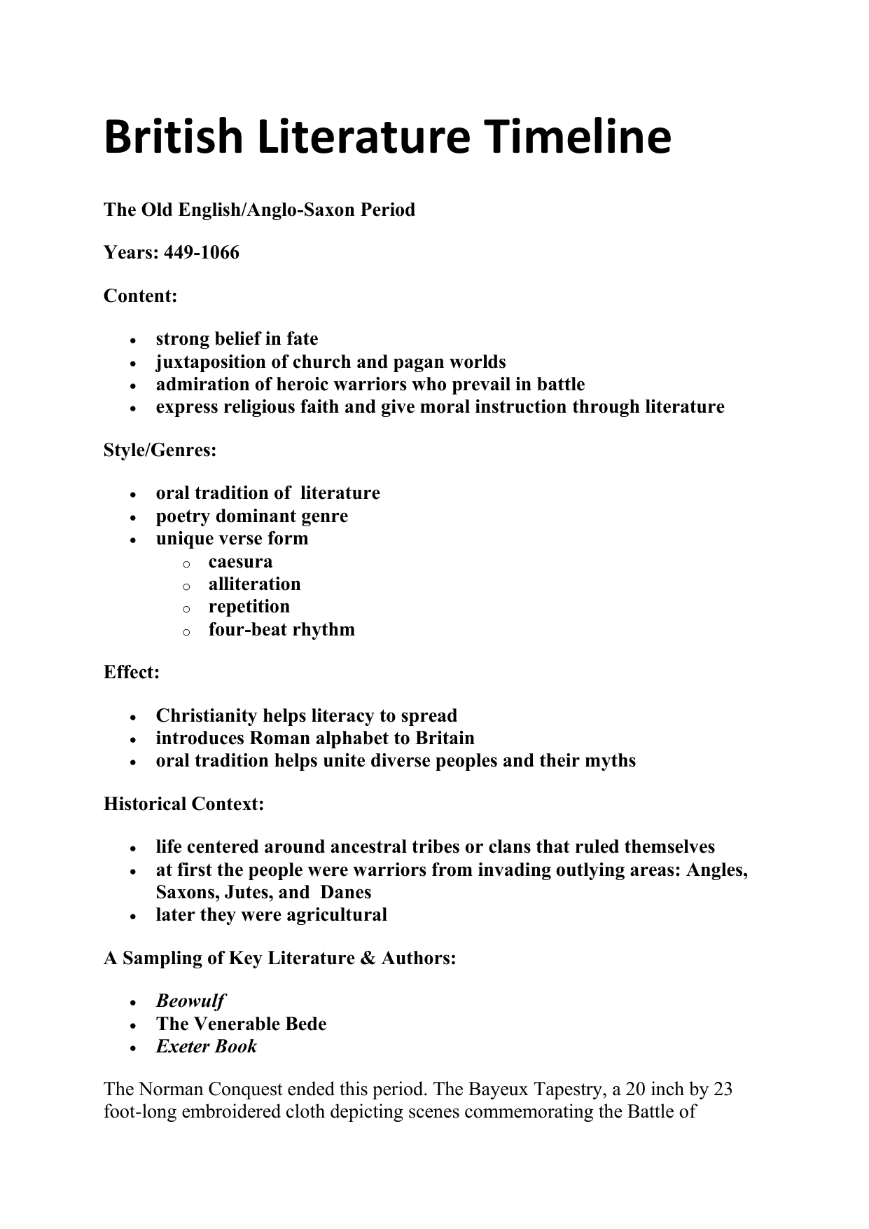 History Of British Literature Timeline - Design Talk