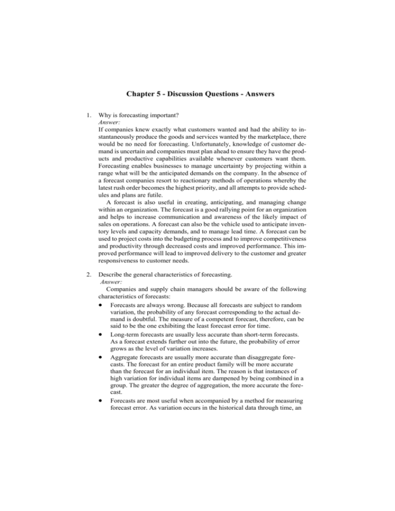 Chapter 5 Discussion Questions