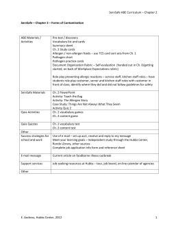 ServSafe * Chapter 10 * Cleaning and Sanitizing