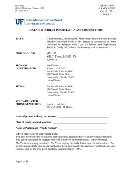 Sample Consent Form - Simple Blood Draw