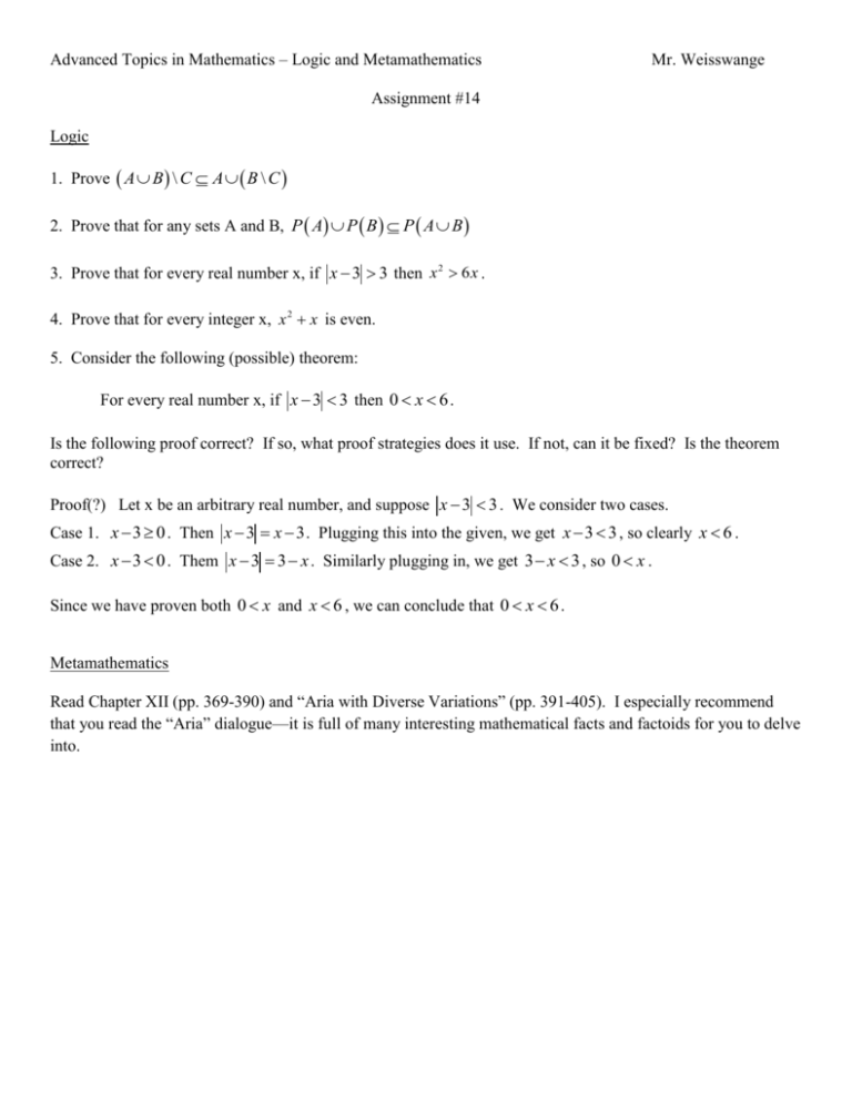 Advanced Topics In Mathematics Logic And Metamathematics Mr