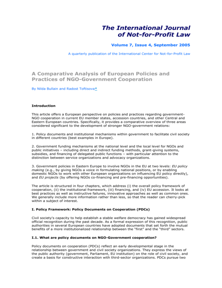 I 1 What Are Policy Documents On NGO