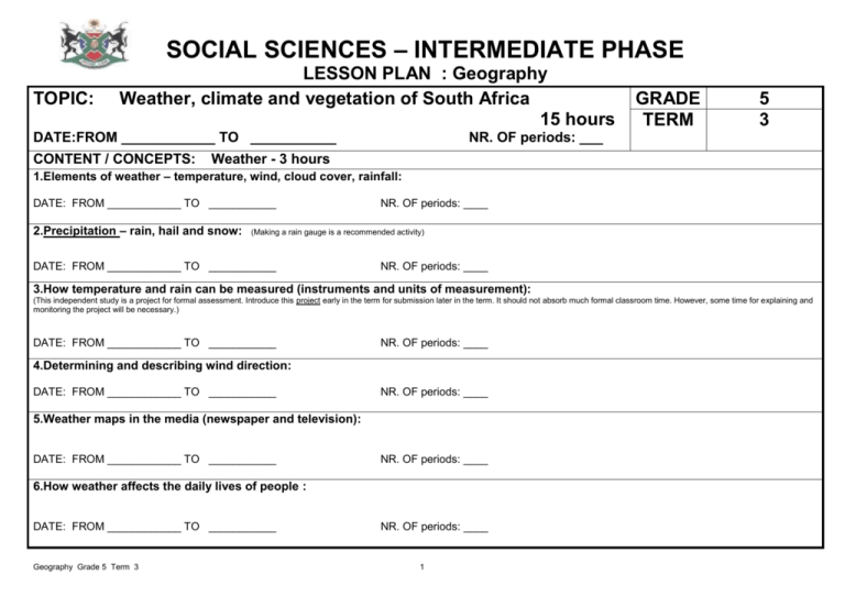 Geography Term 3 Grade 5