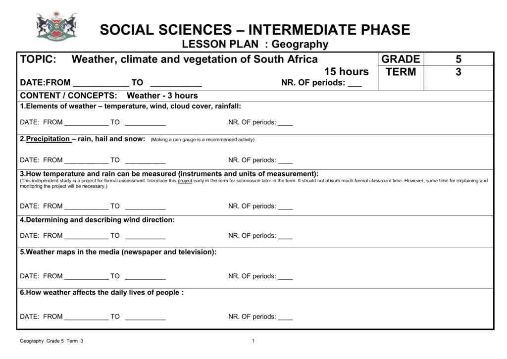 Geography Term 3 Grade 5 Geography Term 3 Grade 5
