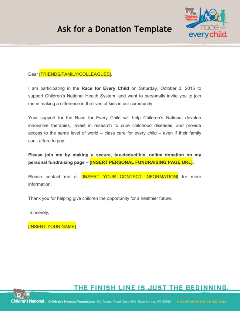 How To Ask For Donations For A Collegue How To Ask Dealerships For