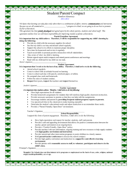 TEACHER / PARENT / STUDENT AGREEMENT