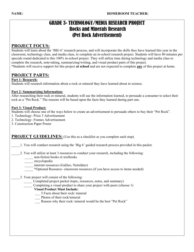 Grade 3 Research Guide