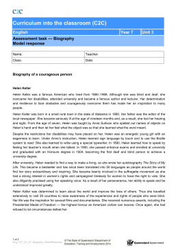 Helen Keller Webquest