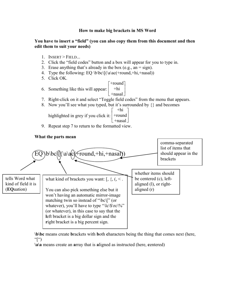 How To Make Big Brackets In MS Word