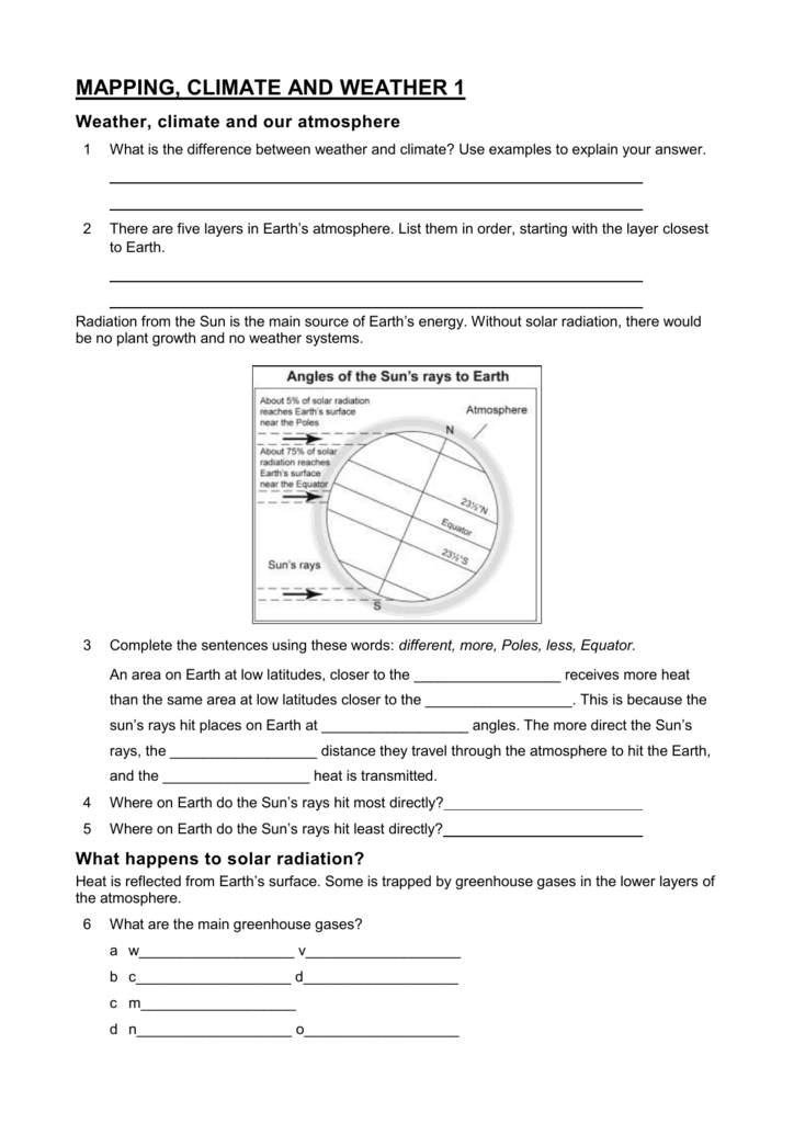 Climate Worksheet From PPT Climate Worksheet From PPT