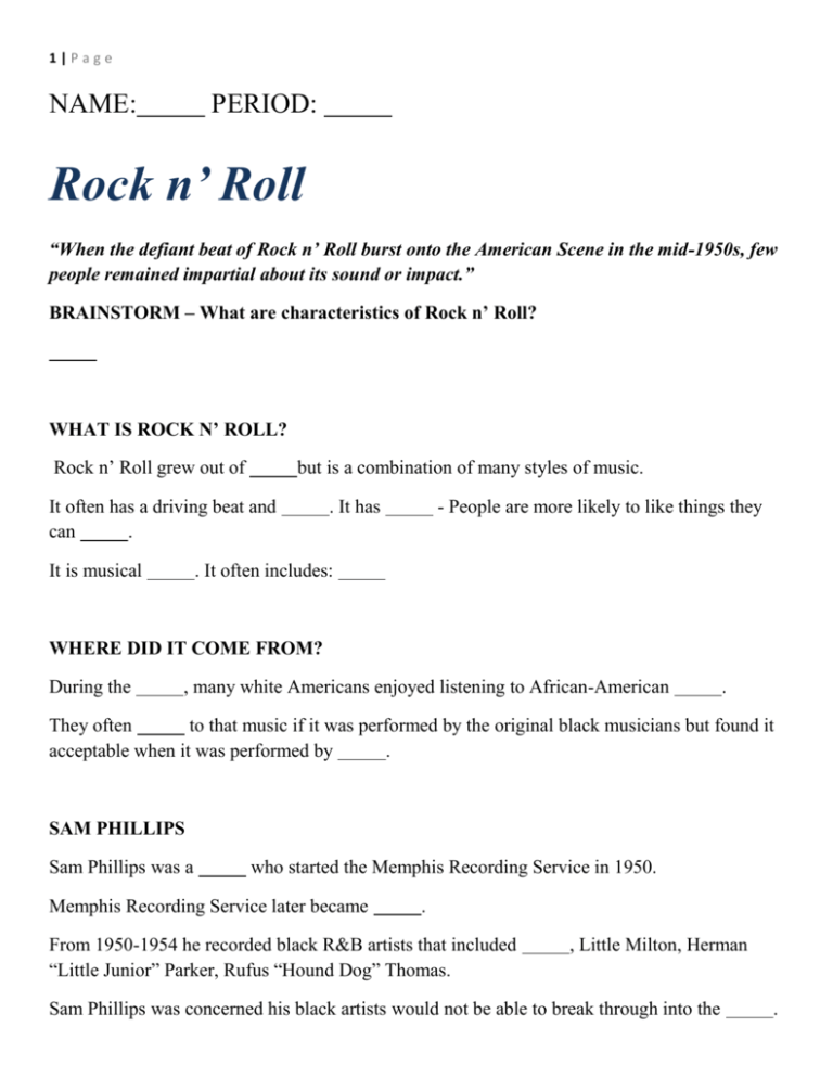 ROCK N ROLL