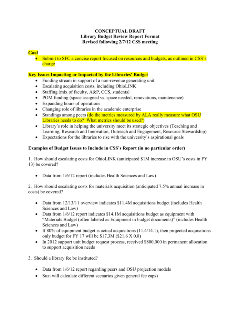 Library Budget Review Report Library Budget Review Report