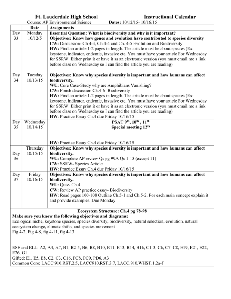 Course Pre AICE Biology Course Pre AICE Biology