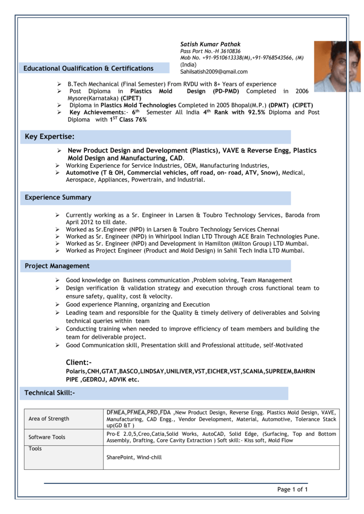  Corporate Resume Format 