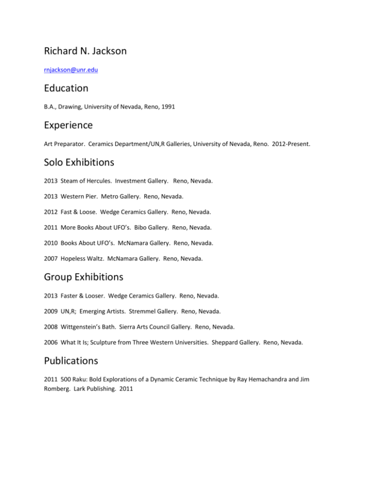 Curriculum Vitae - University of Nevada, Reno