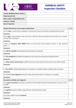 Laboratory Safety Checklist