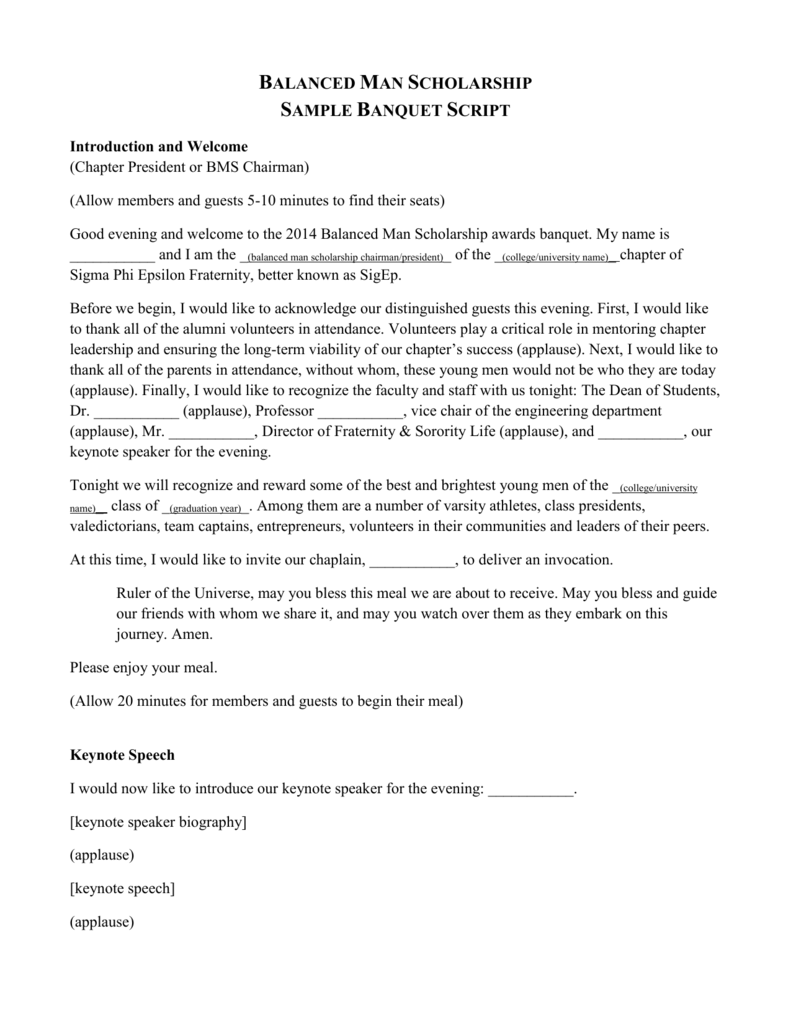 Introduction Of Guests Speech Sample Master Of Template Document