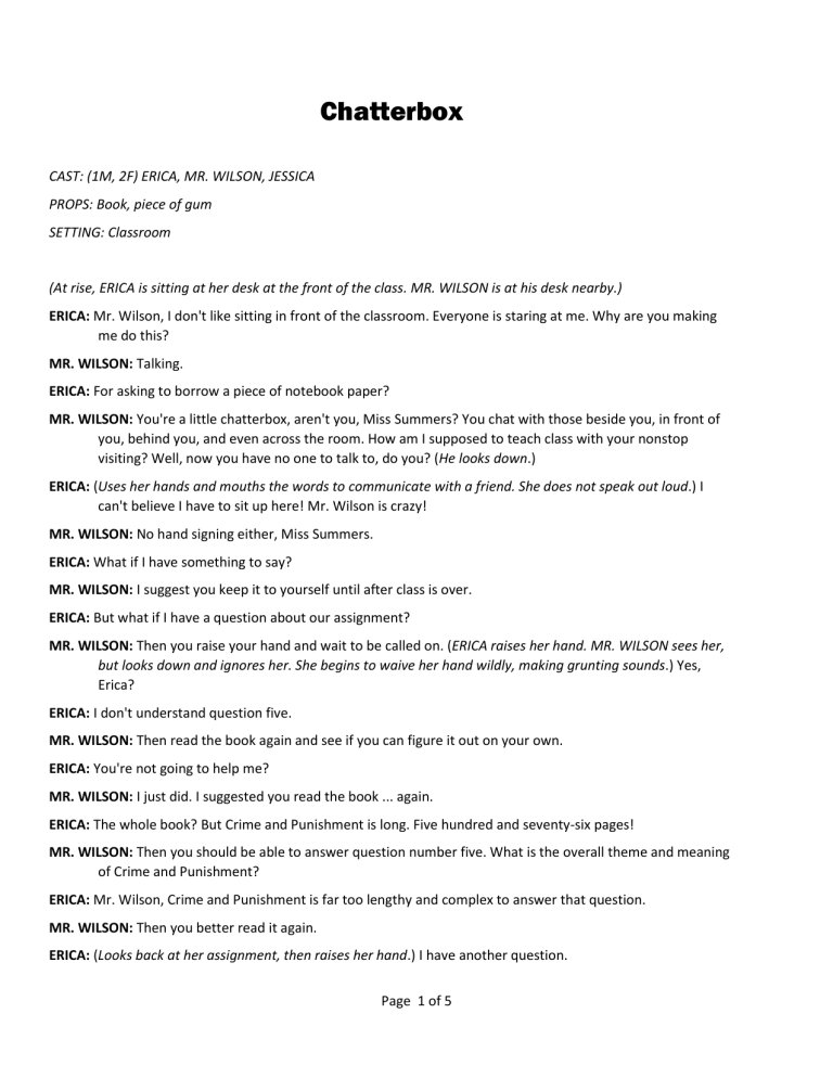 Chatterbox - Act One School of Drama