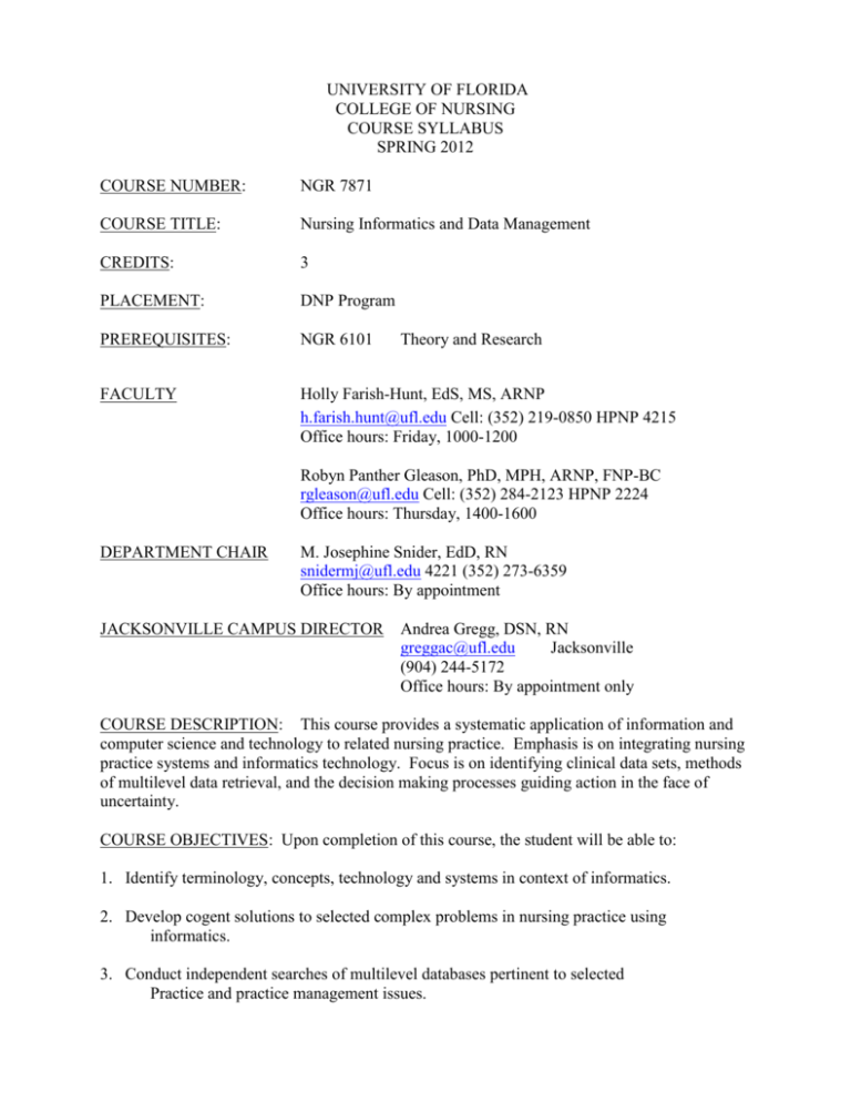 Syllabus College Of Nursing