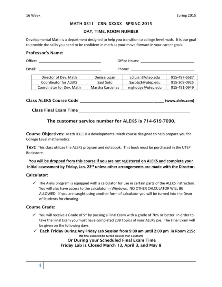 Math 0311 Topics Math 0311 Topics