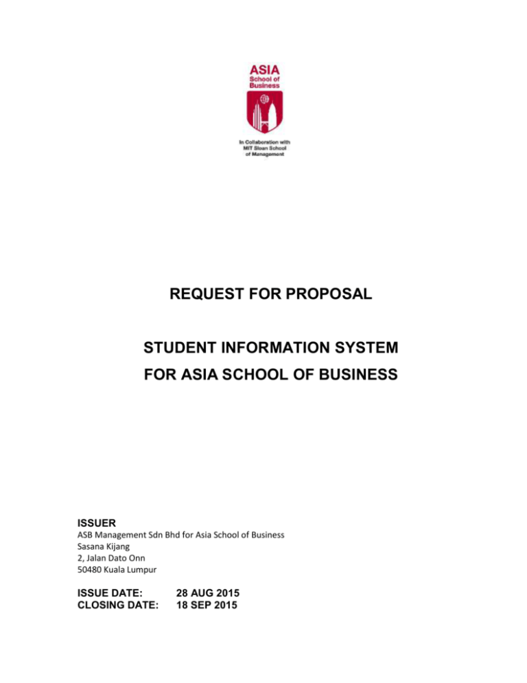 RFP for Student Information System Aug