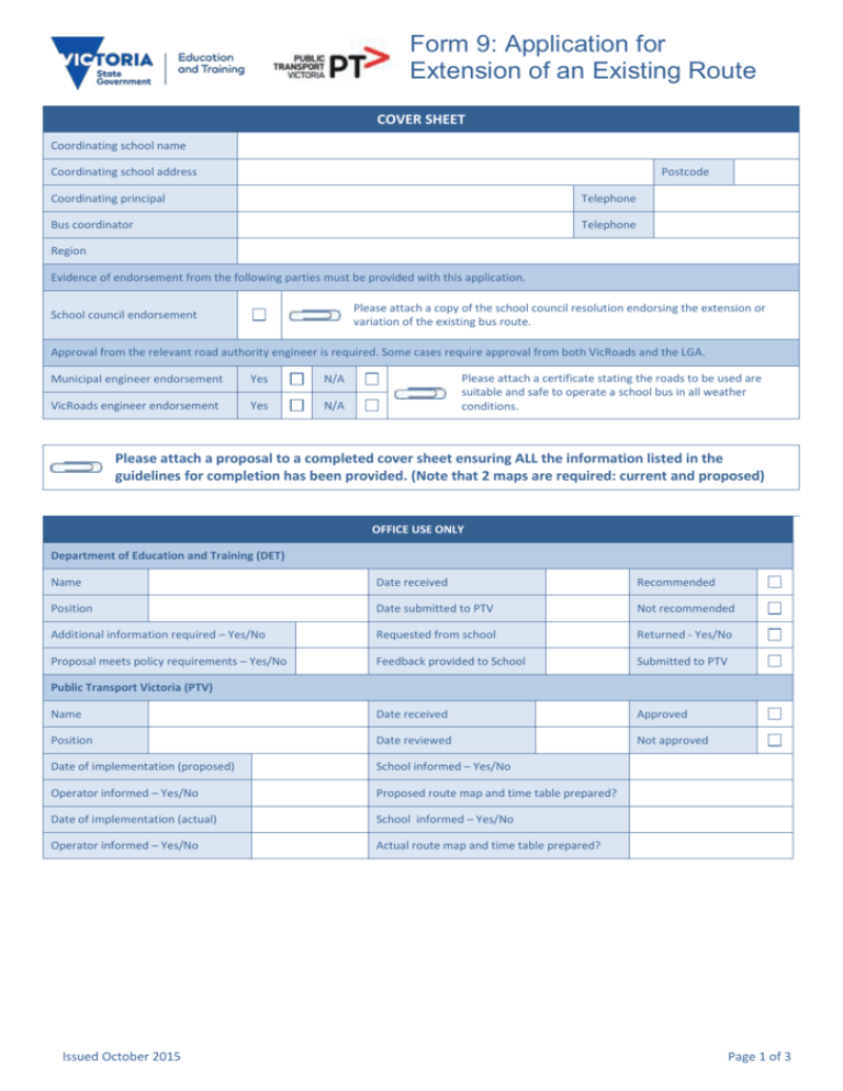 Form 9: Application for Extension of an Existing Route (docx