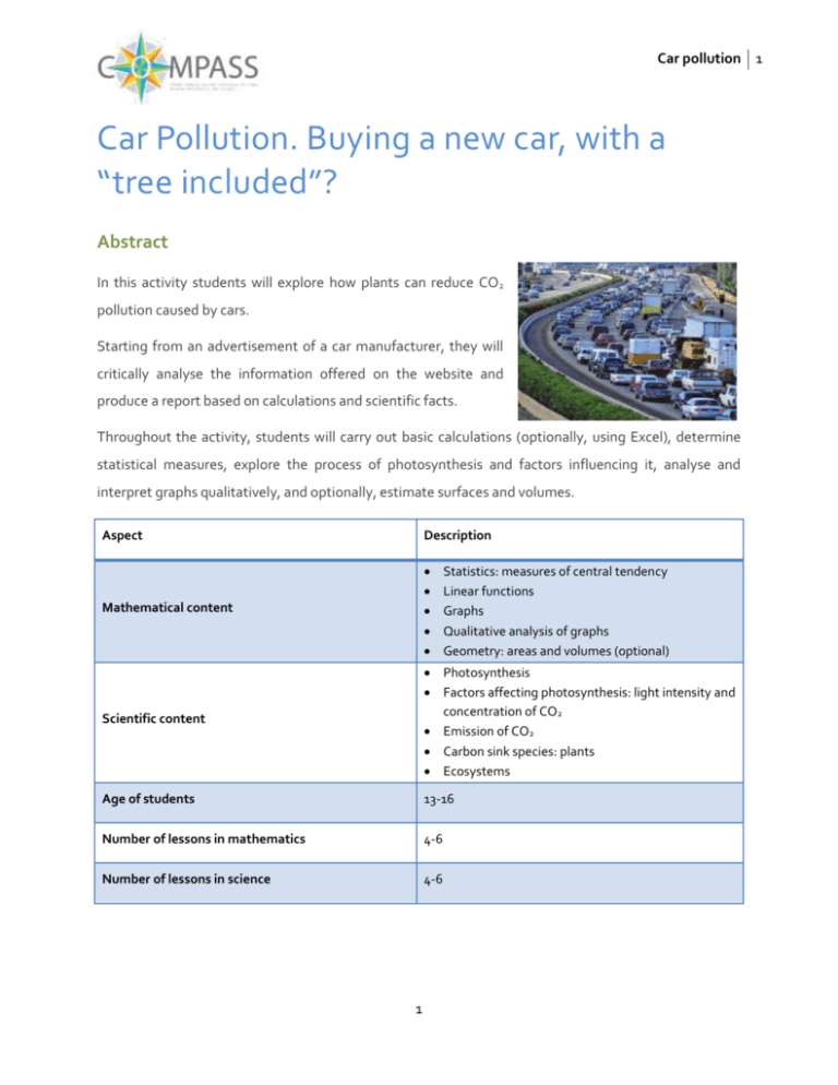 Car Pollution Buying A New Car With A tree