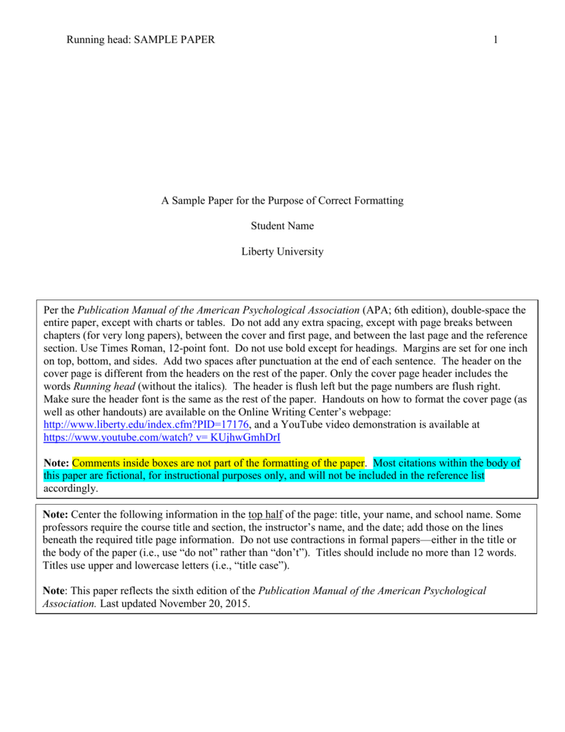 23 Apa 6Th Edition Sample Paper Template SampleTemplatess 