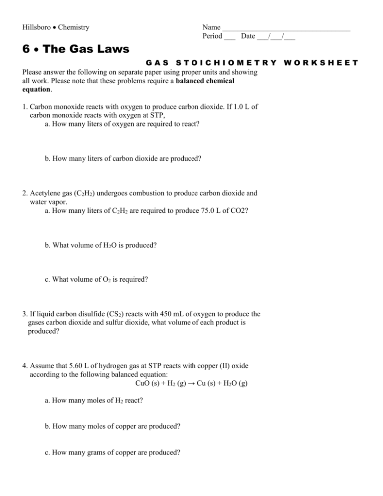 Gas Stoichiometry Problems And Answers Gas Stoichiometry Problems And Answers