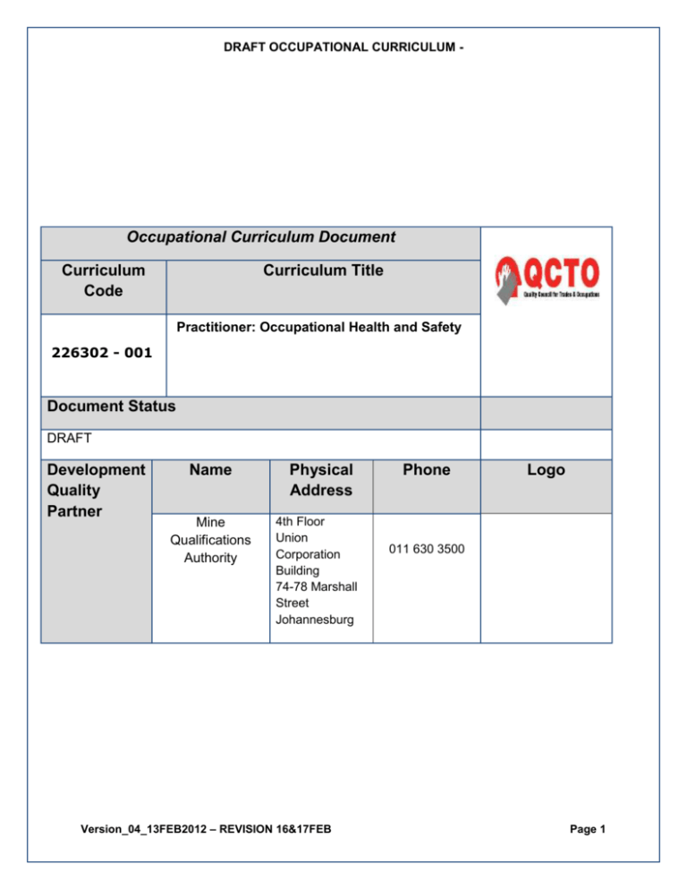 OHS_V04_DRAFT OCCUPATIONAL