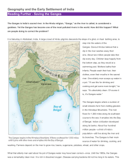 Ganges River Worksheet