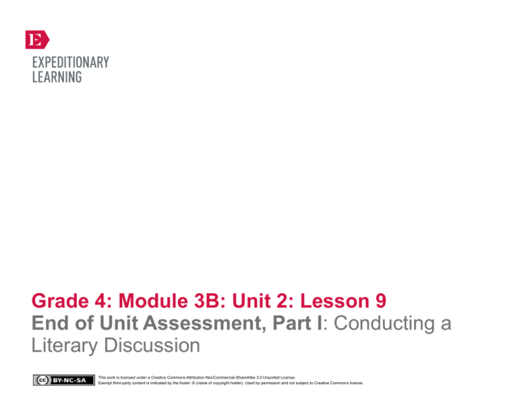 Grade 4 Module 3B, Unit 2, Lesson 9