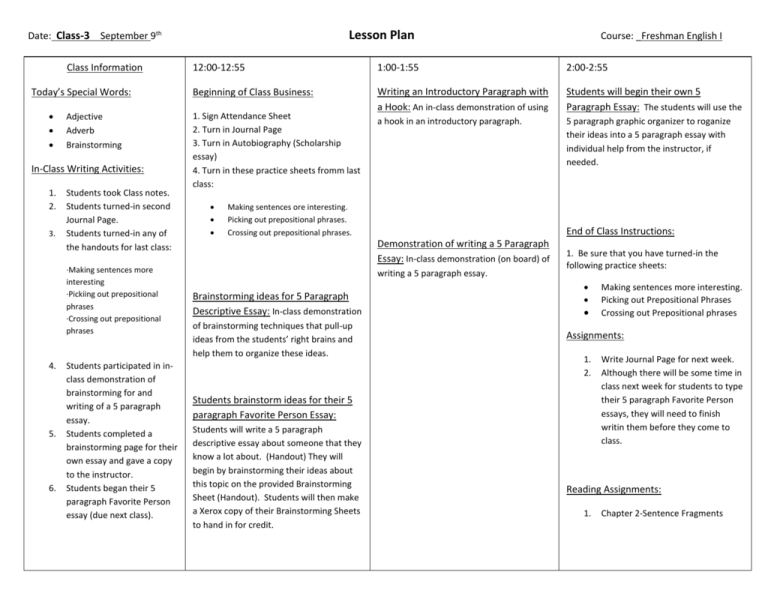 Class 3 Lesson Plan Vrogue