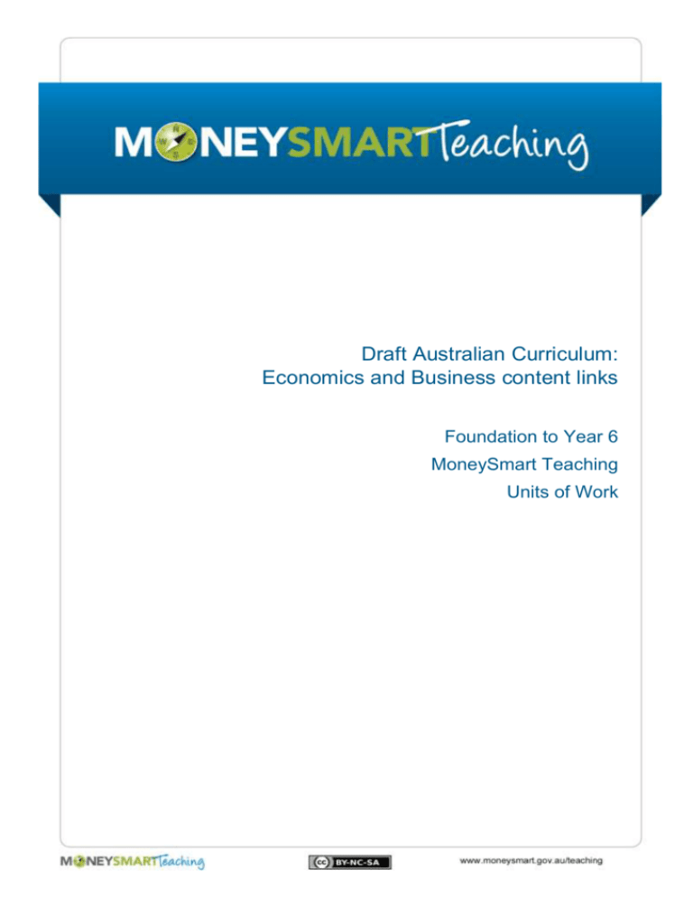 Draft Australian Curriculum: Economics and Business