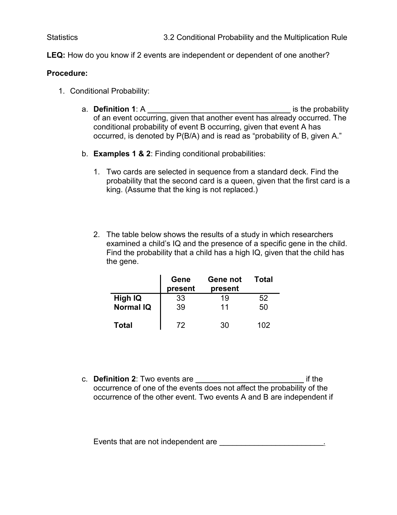 3 2 Conditional Probability And The Multiplication Rule 3 2 Conditional Probability And The Multiplication Rule