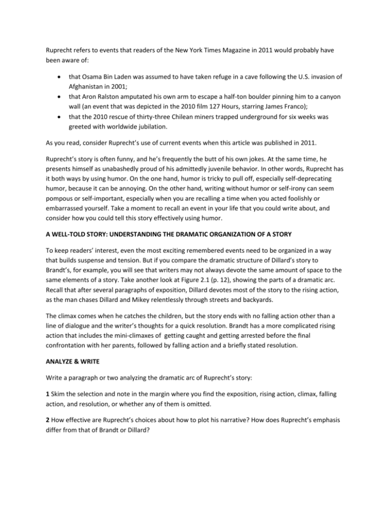 Analyzing Narrative: Ruprecht's Story & Dramatic Arc