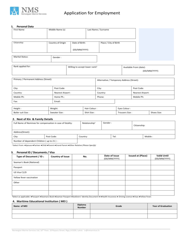 Application Form