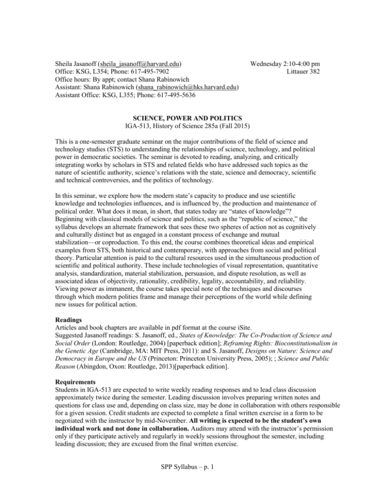 Syllabus Harvard University