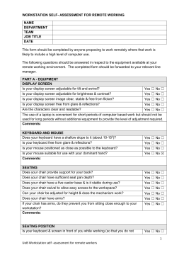 Ergonomic Self-Assessment Checklist