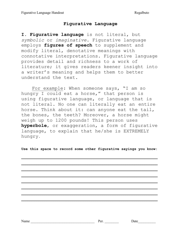 Frolio Handout Figurative Language