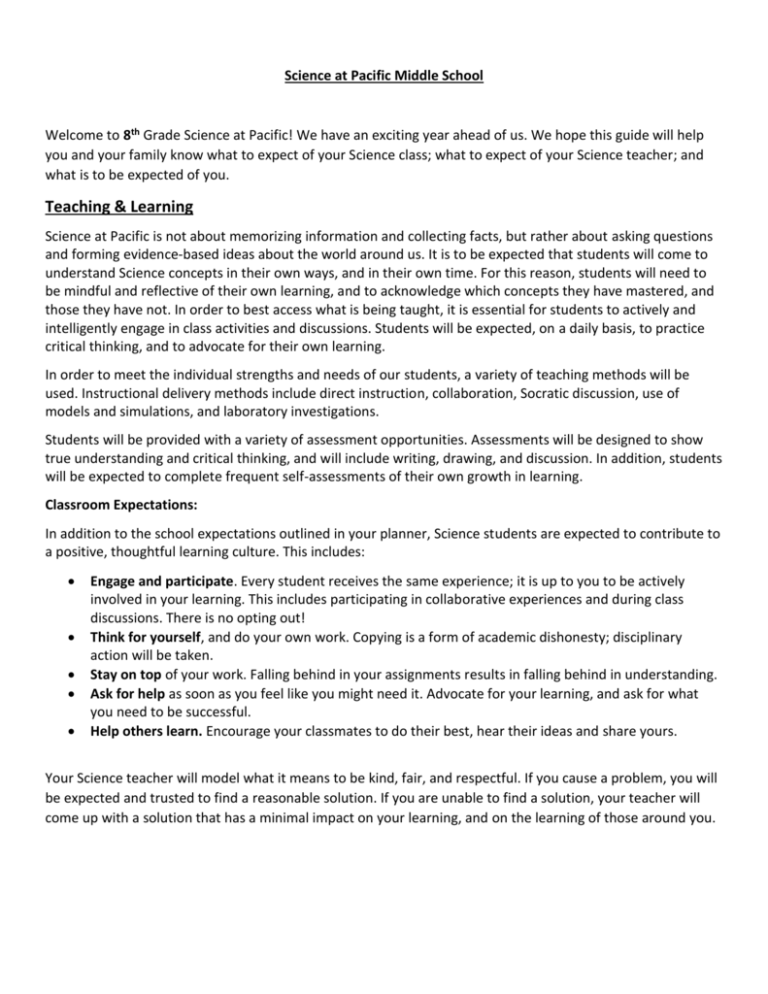 2015 8th Grade Science Syllabus 2015 8th Grade Science Syllabus
