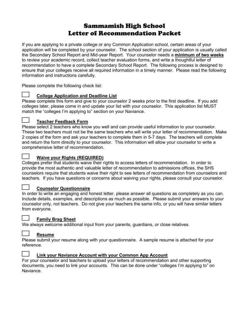 Brag Sheet Sample Parent Recommendation Letter College Admission