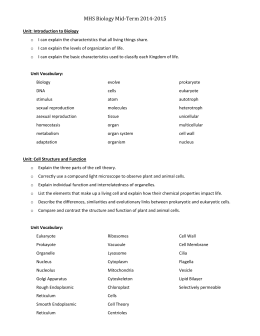BCPS Biology Reteaching Guide Cells Vocab Chart