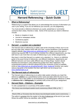 Havard Referencing a quick guide