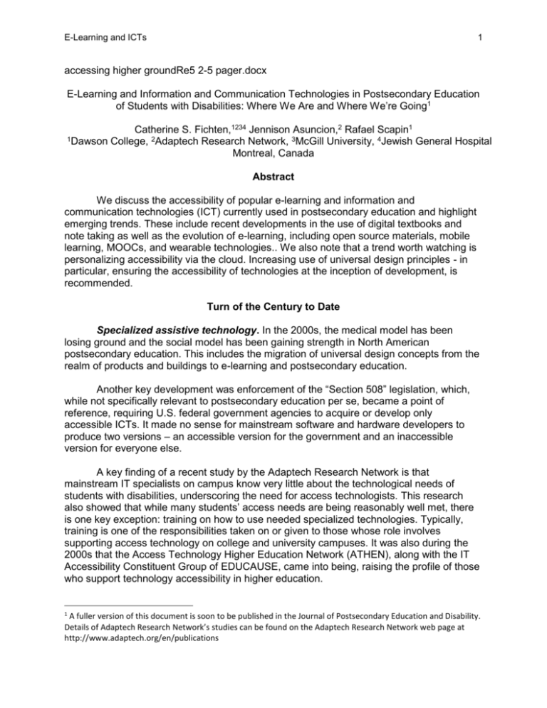 E-Learning and Information - paper