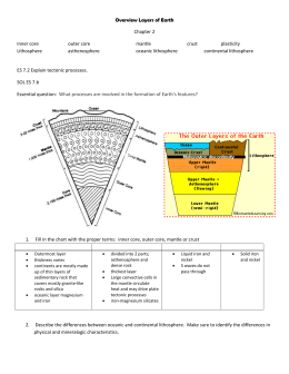 Answer Key Earth`s Layers Study Guide