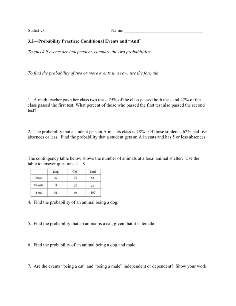 3 2 Probability Practice 1