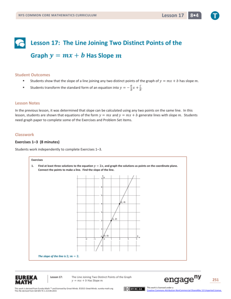 Grade 8 Mathematics Module 4 Topic C Lesson 17