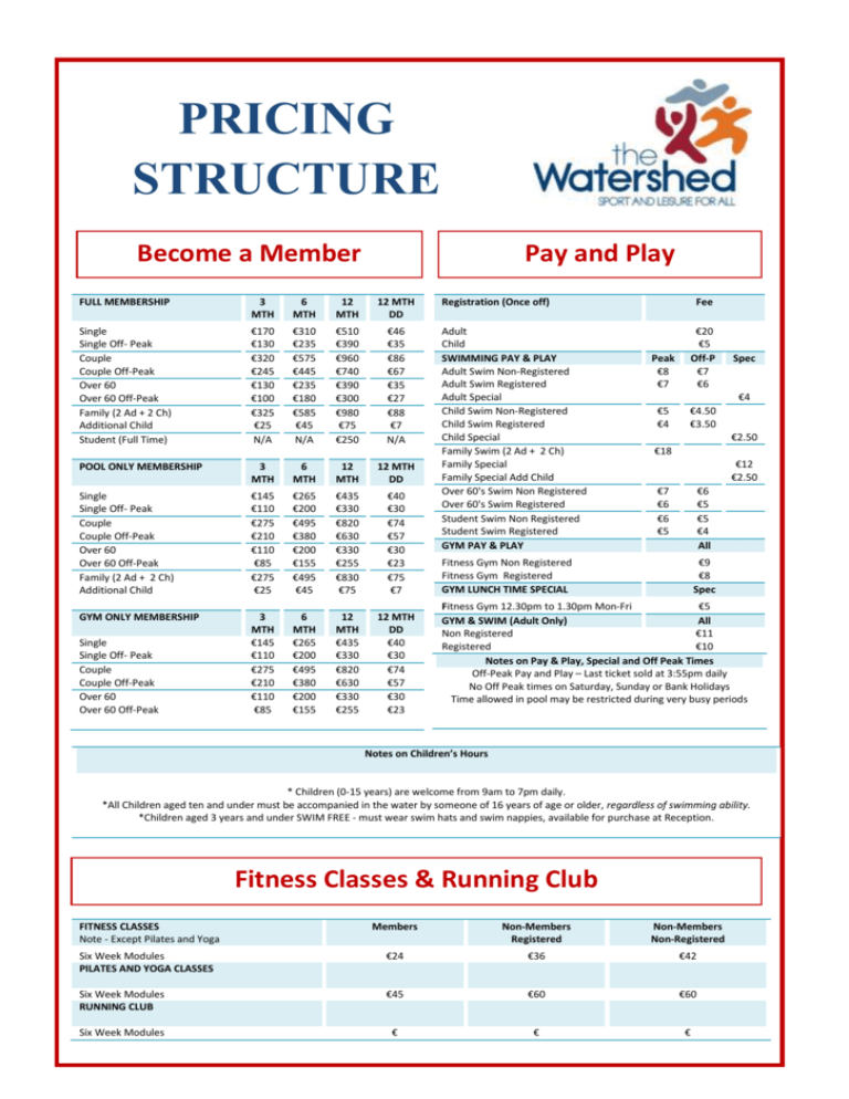 Pricing Structure