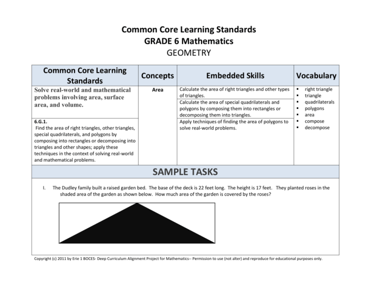 Common Core Learning Standards